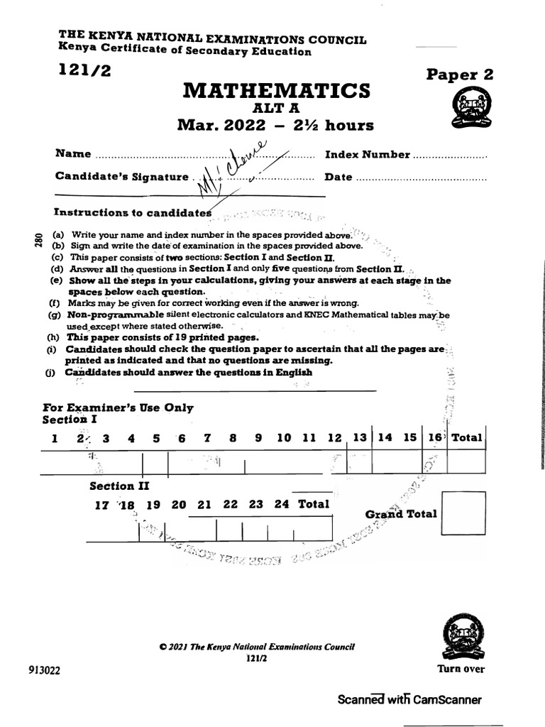 Mathematics Paper 2 Marking Scheme B | PDF | Elementary Geometry ...