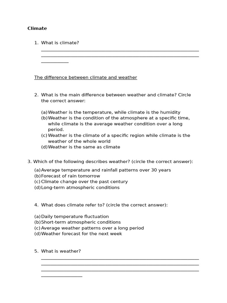 Climate grade 6 revision | PDF | Rainforest | Rain