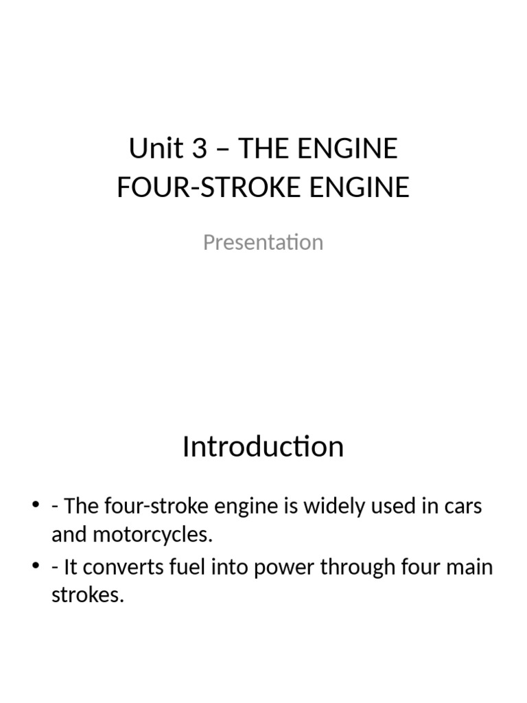Four Stroke Engine Presentation | PDF
