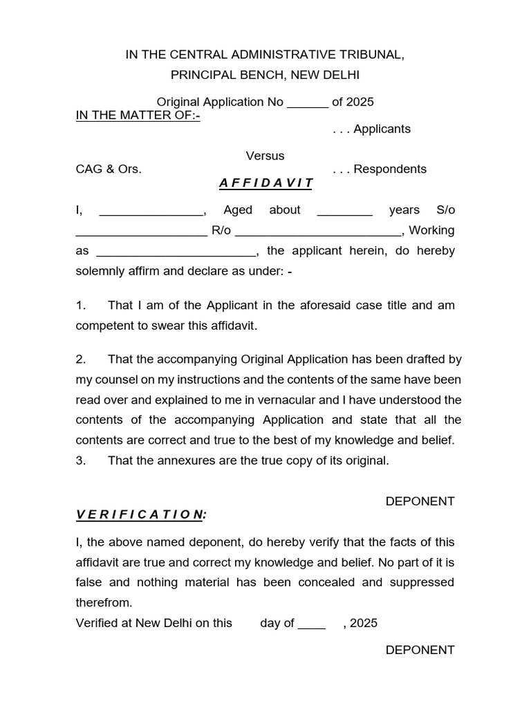 OA Affidavits and Verification 08.08.25 | PDF | Affidavit | Epistemology