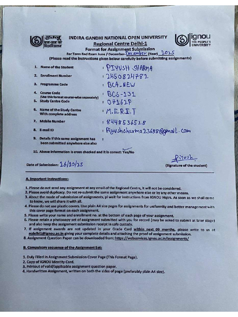 Bcs 131 Piyush | PDF