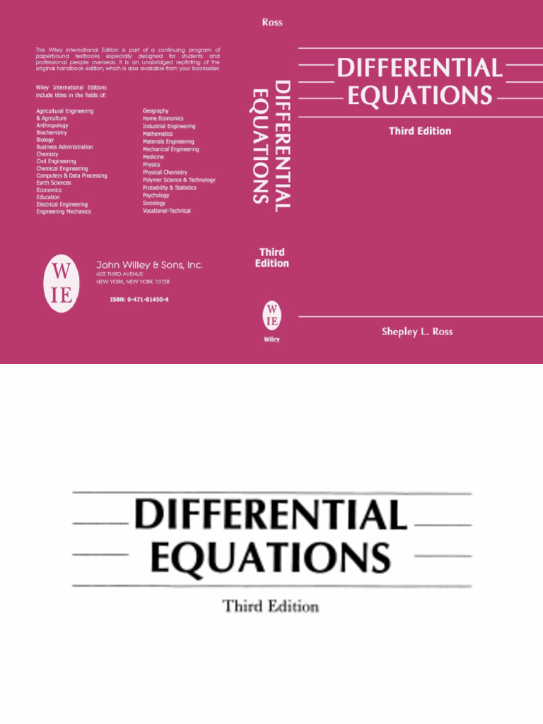 Differential Equations 3rd Edition Shepley LRoss - 250416 - 115557 | PDF