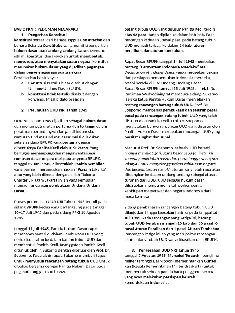 UUD NRI 1945: Singkat dan Supel | PDF