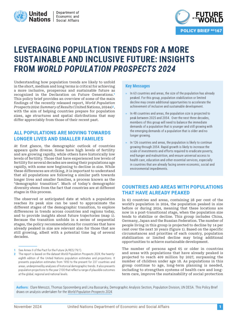 Global Population Trends 2024 Insights | PDF | Population | Sustainability