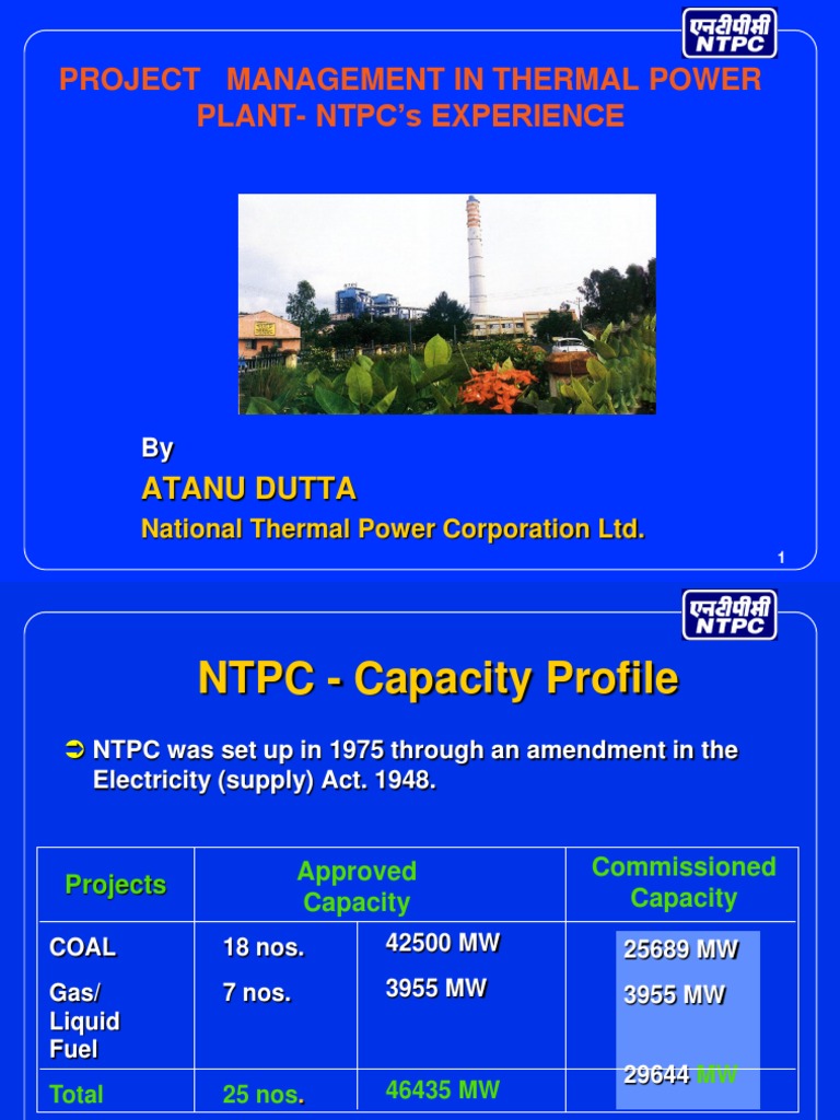 Project Management in Thermal Power Plant-Ntpc'S Experience | PDF ...