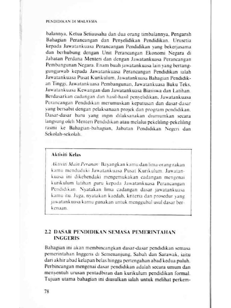 Dasar Pendidikan Semasa Penjajahan Inggeris | PDF