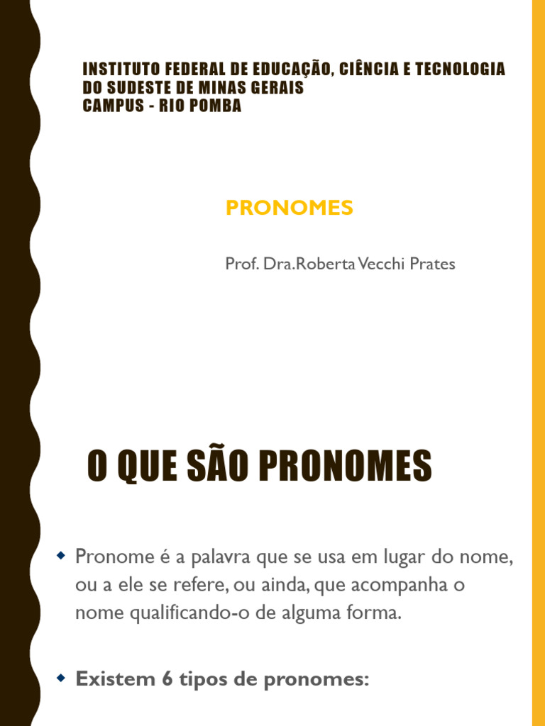 Pronomes | PDF | Pronome | Morfologia linguística