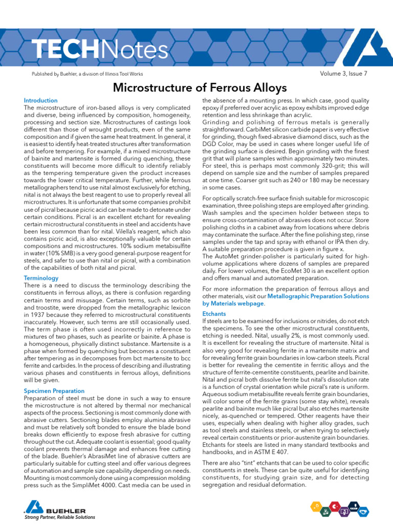 Microstructure of Ferrous Alloys Vol 7 | PDF | Steel | Heat Treating