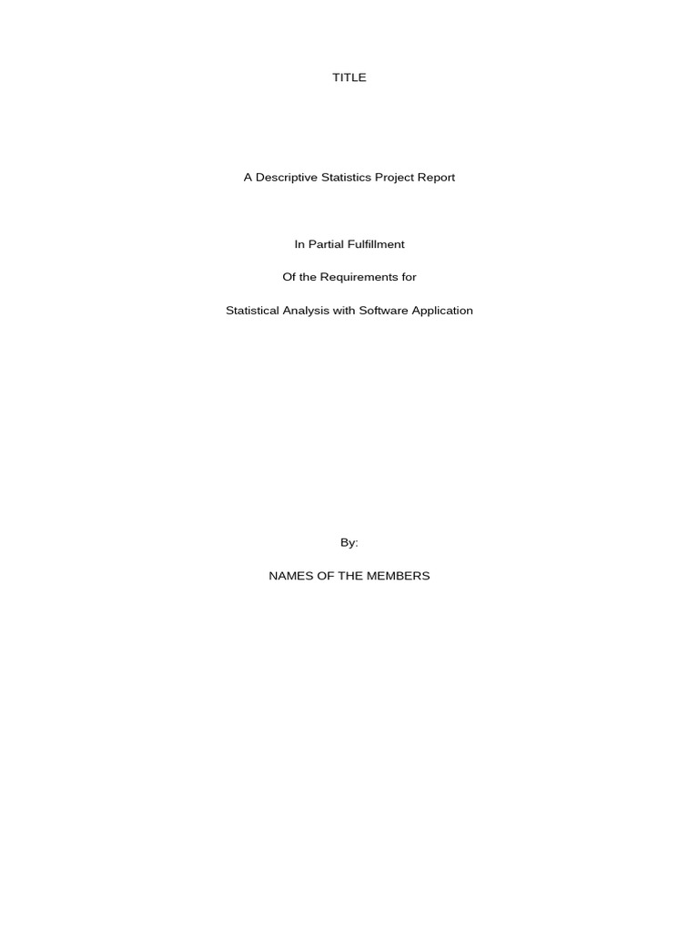 Descriptive Statistics Project Report | PDF