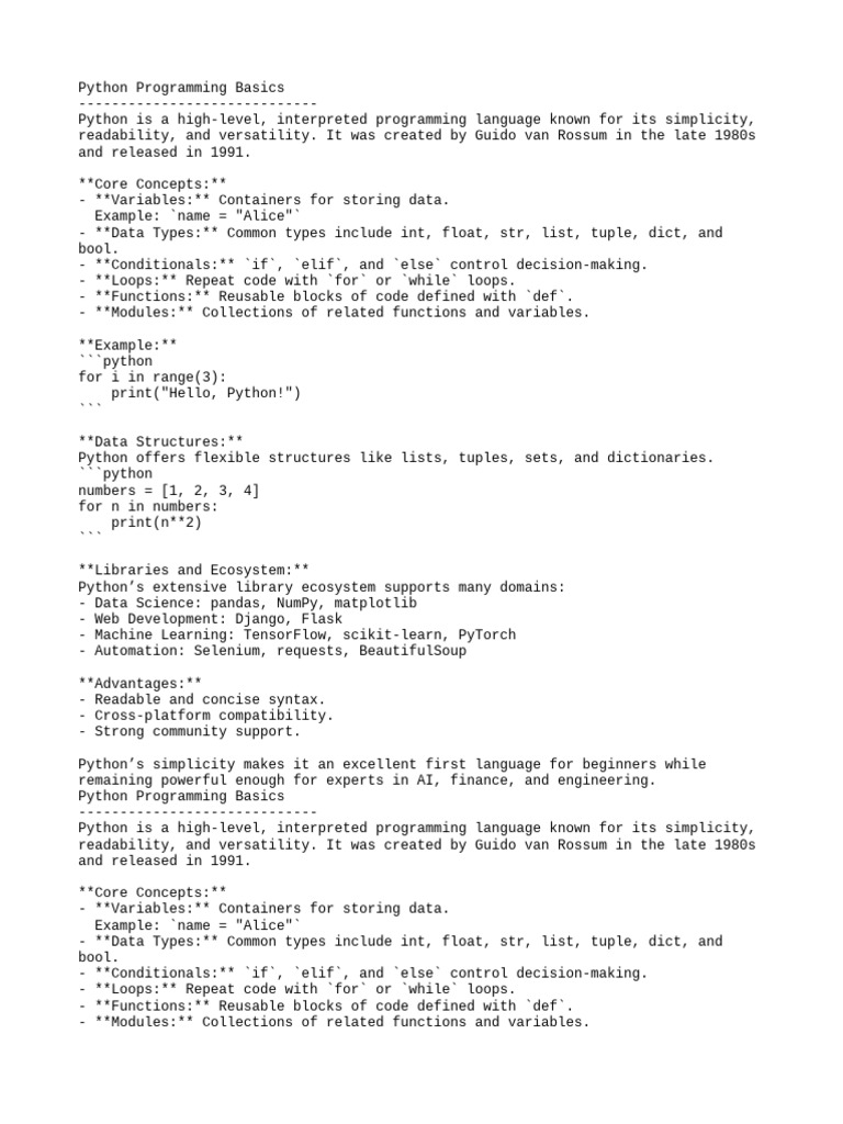 Python Basics Tutorial | PDF | Python (Programming Language) | Programming Language