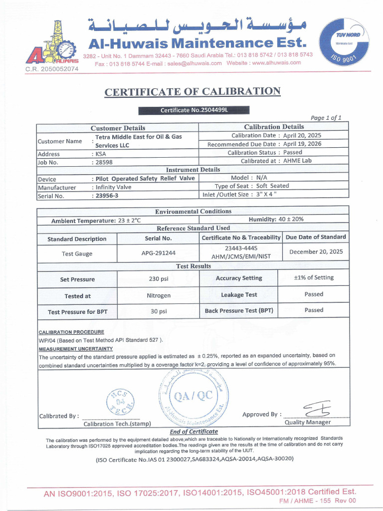23956-3, Set@230psi (92516) - 20.apr.2025 | PDF