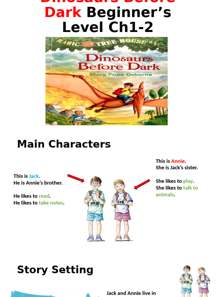 MTH Book 1 Ch1-2 Dinosaur Before Dark Beginner's Level | PDF