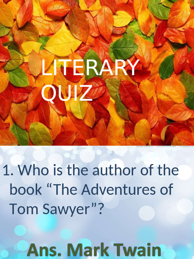 Literary Quiz 1 | PDF
