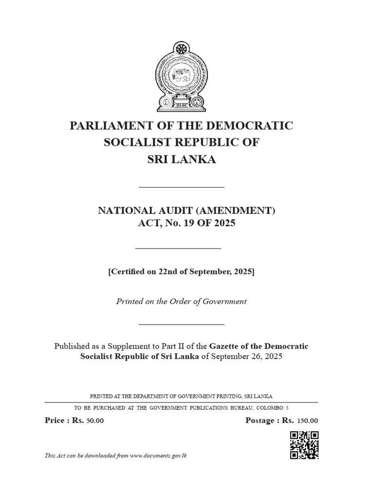 National Audit Amendment Act 2025 | PDF | Audit | Government