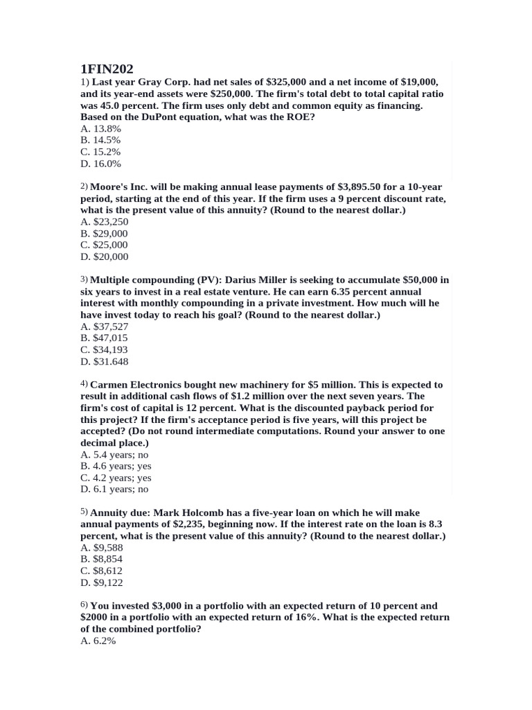 FIN202 | PDF | Bonds (Finance) | Dividend