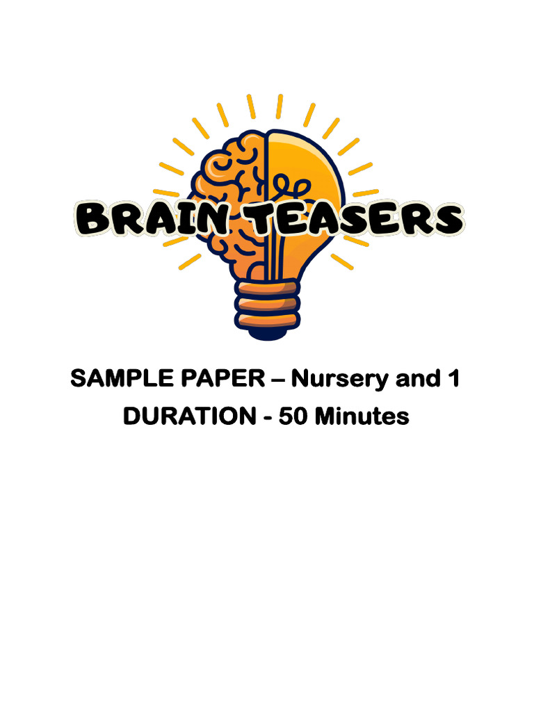 Sample Paper - Nursery and Grade 1 | PDF