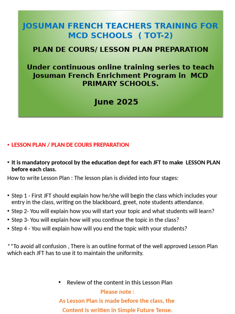 Presentation Lesson Plan Tot -2 | PDF | Lesson Plan | Teachers