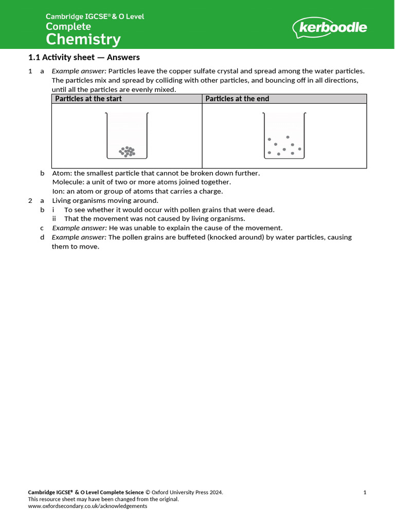 Science Activity Sheet Answers Guide | PDF
