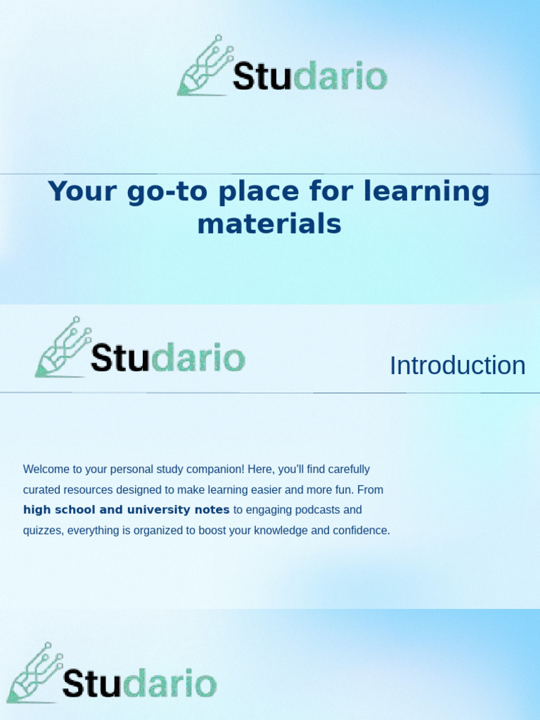Find The Best High School Notes Online - Studario | PDF