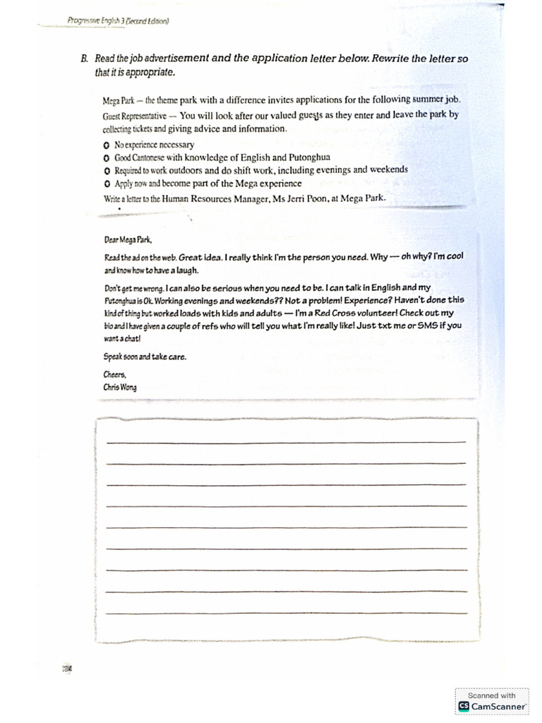 Rewrite Application Letter | PDF