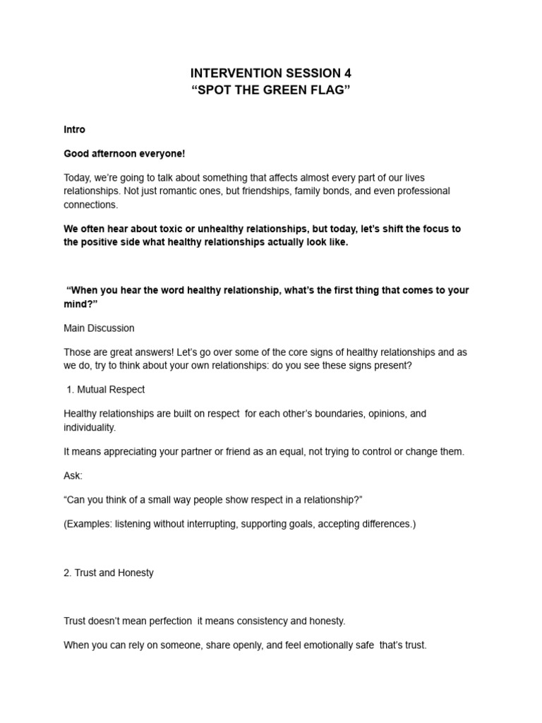 Intervention Session 4 | PDF | Social Psychology | Psychology