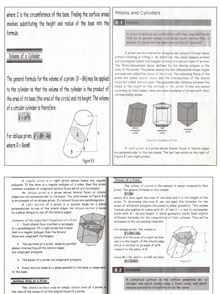 Prism and Cylinders | PDF