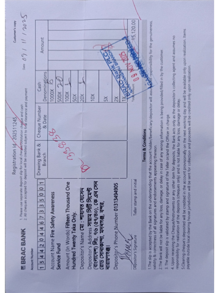 Fire Safety Training Deposited Challan - 09.11.2025 | PDF