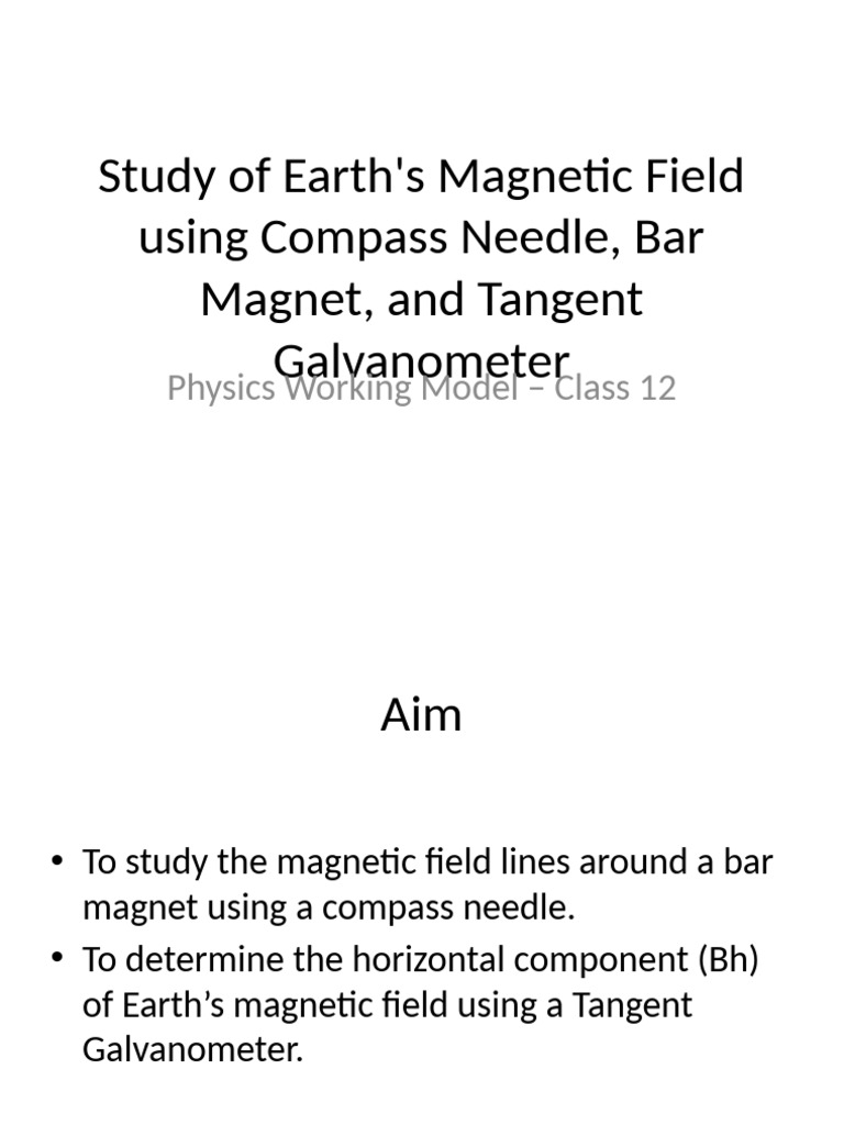 Earth's Magnetic Field Study Experiment | PDF | Compass | Electromagnetism