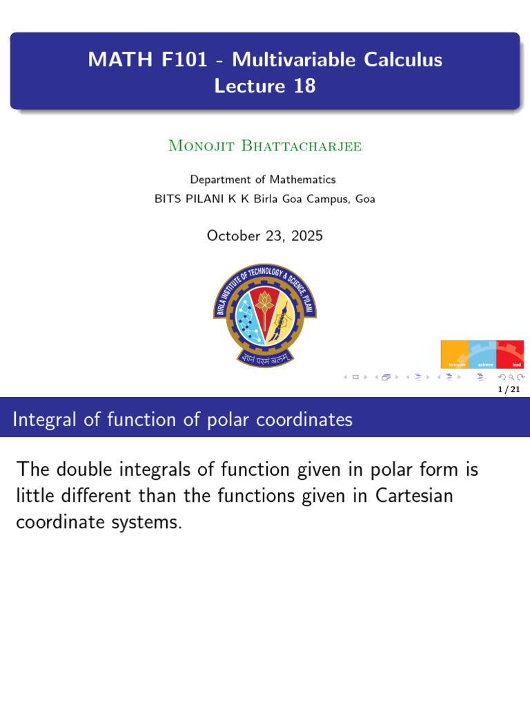 Polar Coordinates in Multivariable Calculus | PDF | Coordinate System ...