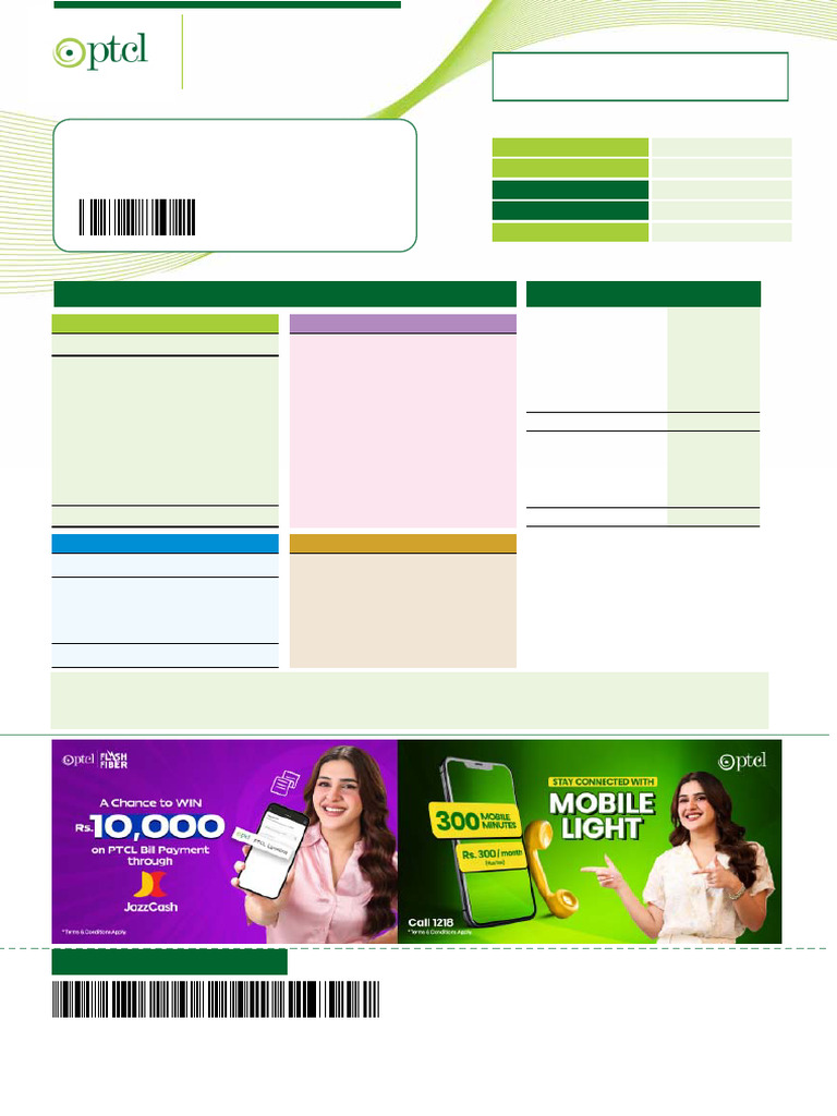 PTCL Bill 6 | PDF | Service Industries | Payments