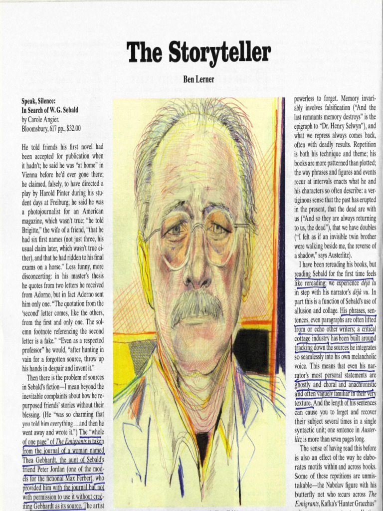 Ben Lerner On Sebald 2021-10-21 | PDF