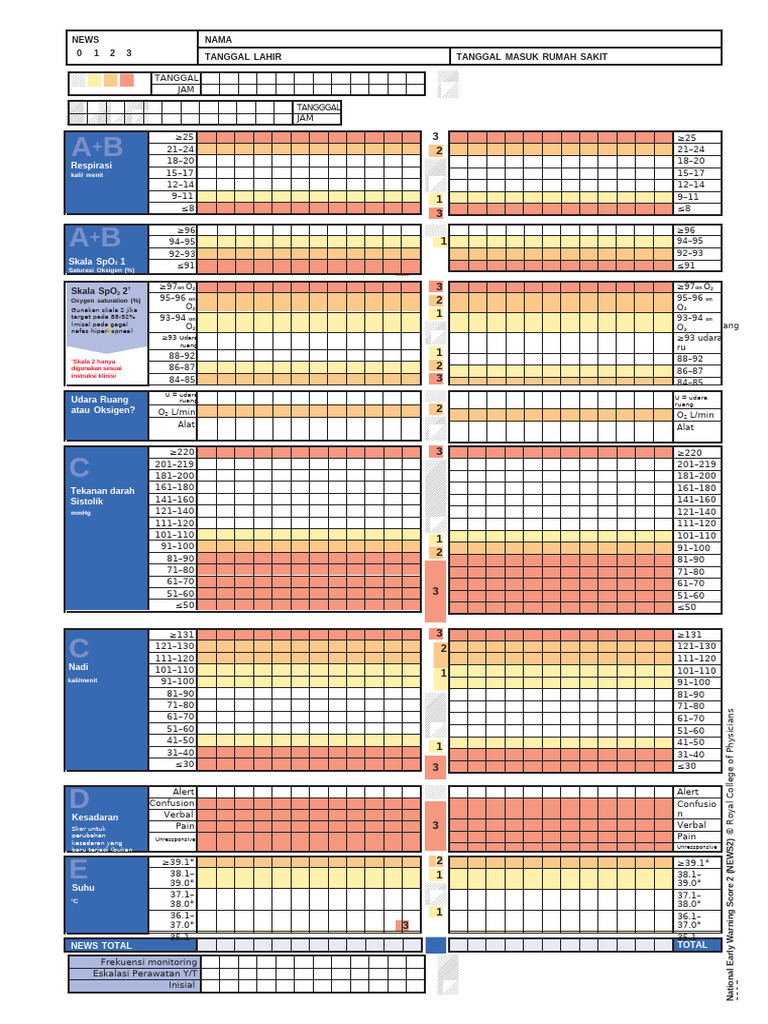 Bahasa Indonesia NEWS2 Chart 3_NEWS observation chart_0 | PDF