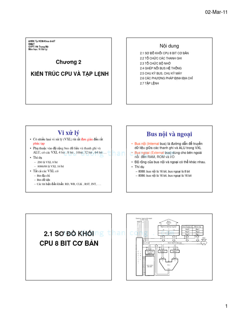 Vi Xu Ly Le Chi Thong VXL Ch02 Kien Truc Cpu Va Tap Lenh ...