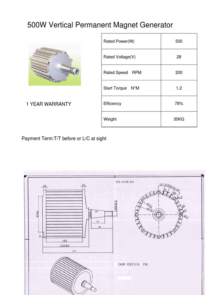 500w-2kw Vertical Permanent Magnet Generator | PDF | Home & Garden ...