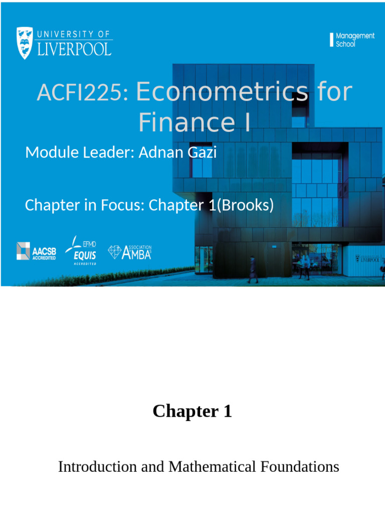 Lecture 1 2 | PDF | Econometrics | Quadratic Equation