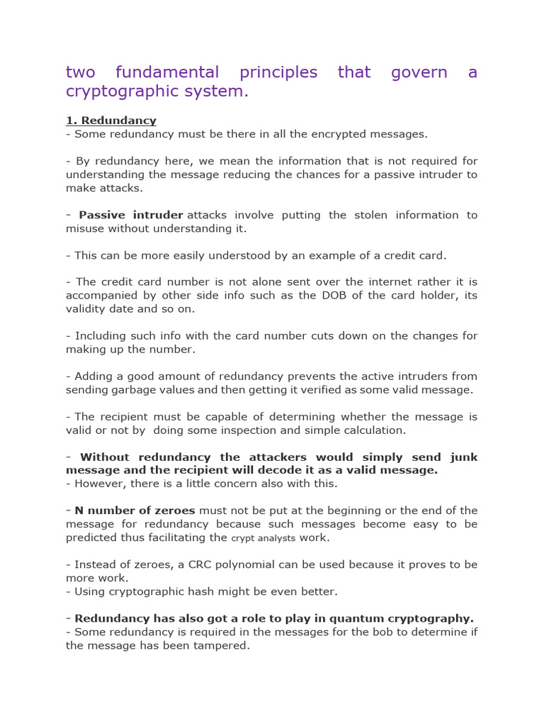 Cryptographic Principles Explained | PDF | Encryption | Key (Cryptography)