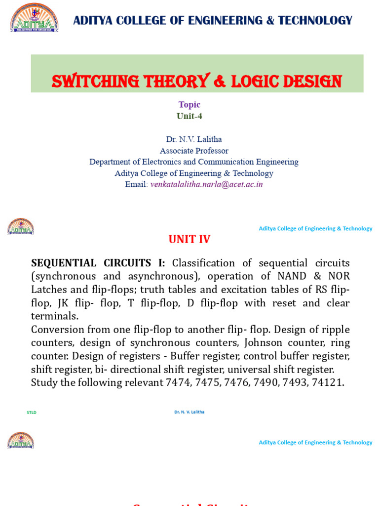 Unit 4 Sequential Circuits Pdf Electrical Circuits Electronic