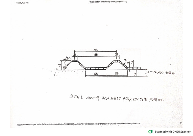 Cross Section of the Roofing Sheet | PDF