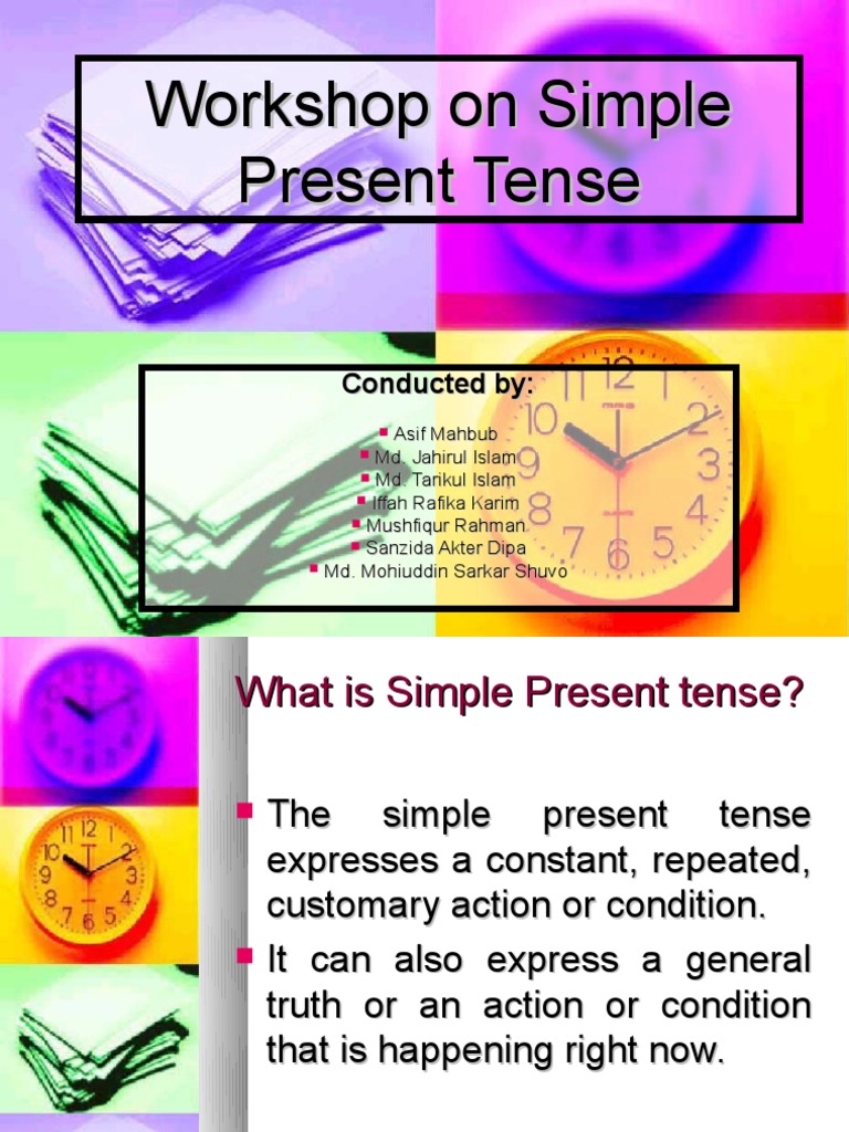 Simple Present Tense Workshop Guide | PDF | Verb | English Grammar