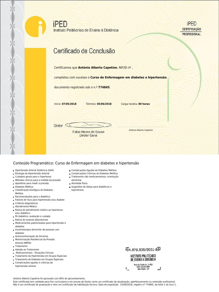 Certificado IPED | PDF