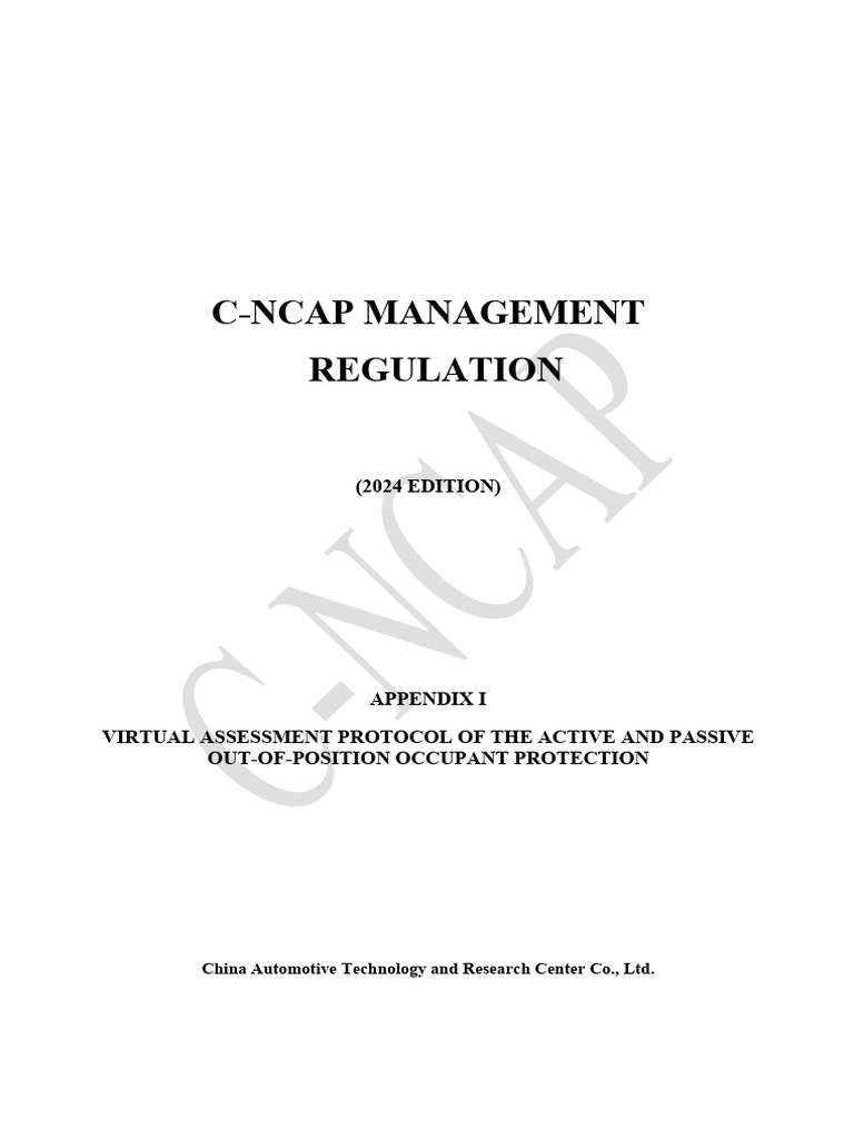2024 C-NCAP Virtual Assessment Protocol | PDF | Seat Belt | Fracture