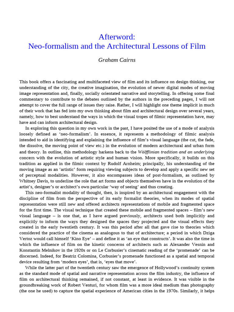 Narrating The City Mediated Representations of Arc... - (Afterword Neo ...