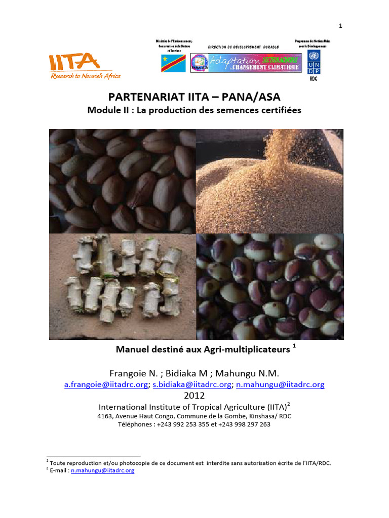 Production de Semences Certifiées | PDF | Maïs | Hybride (Biologie)