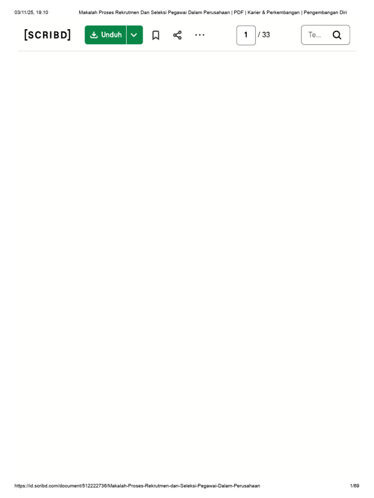 Makalah Proses Rekrutmen Dan Seleksi Pegawai Dalam Perusahaan - PDF - Karier & Perkembangan ...