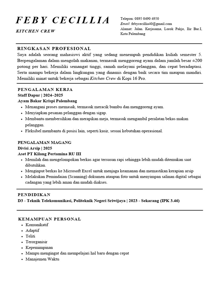 Cv Feby Cecillia.pdf | PDF