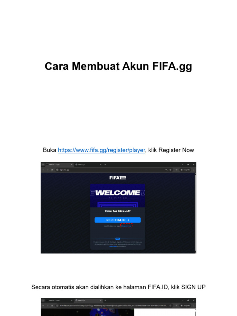 Cara Daftar Akun FIFA.gg | PDF