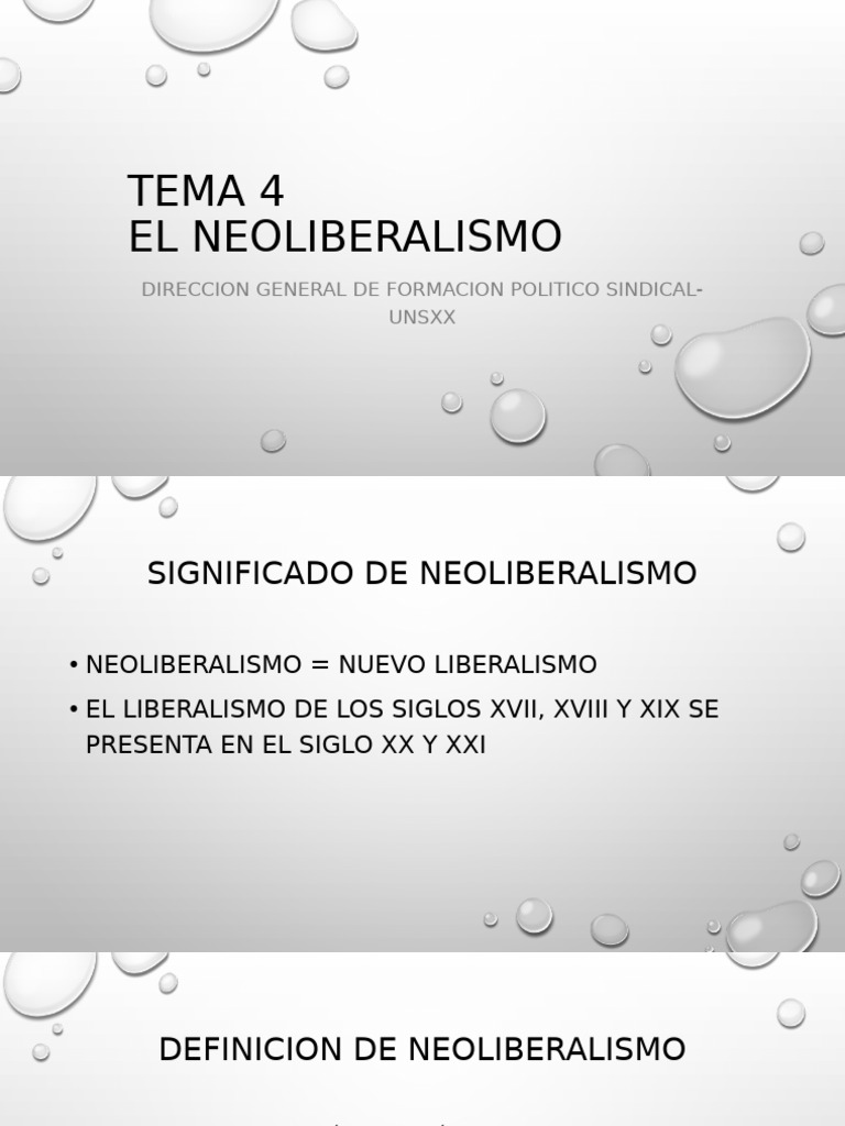 Tema 4 Neoliberalismo | PDF