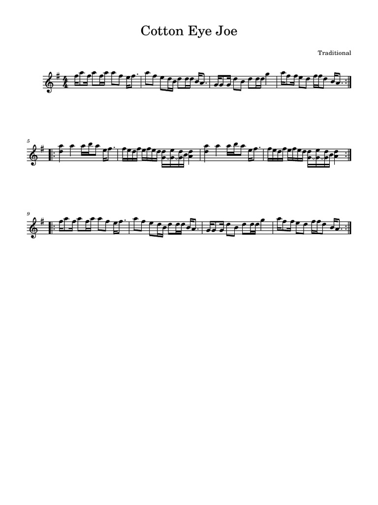 Cotton Eye Joe | PDF