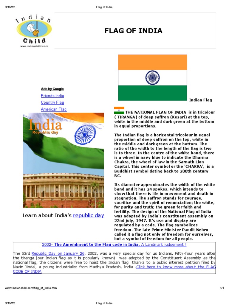 Flag of India | Download Free PDF | Flag | National Symbols
