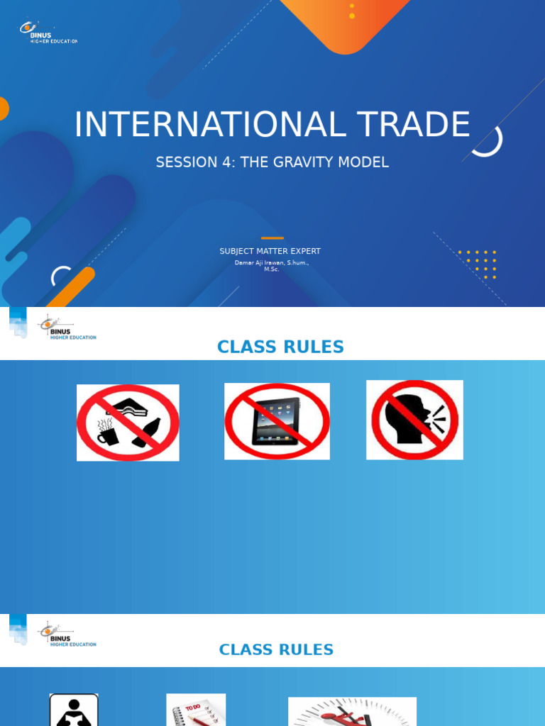 International Trade Session 4 Gravity Model | PDF | Gravity | Exports